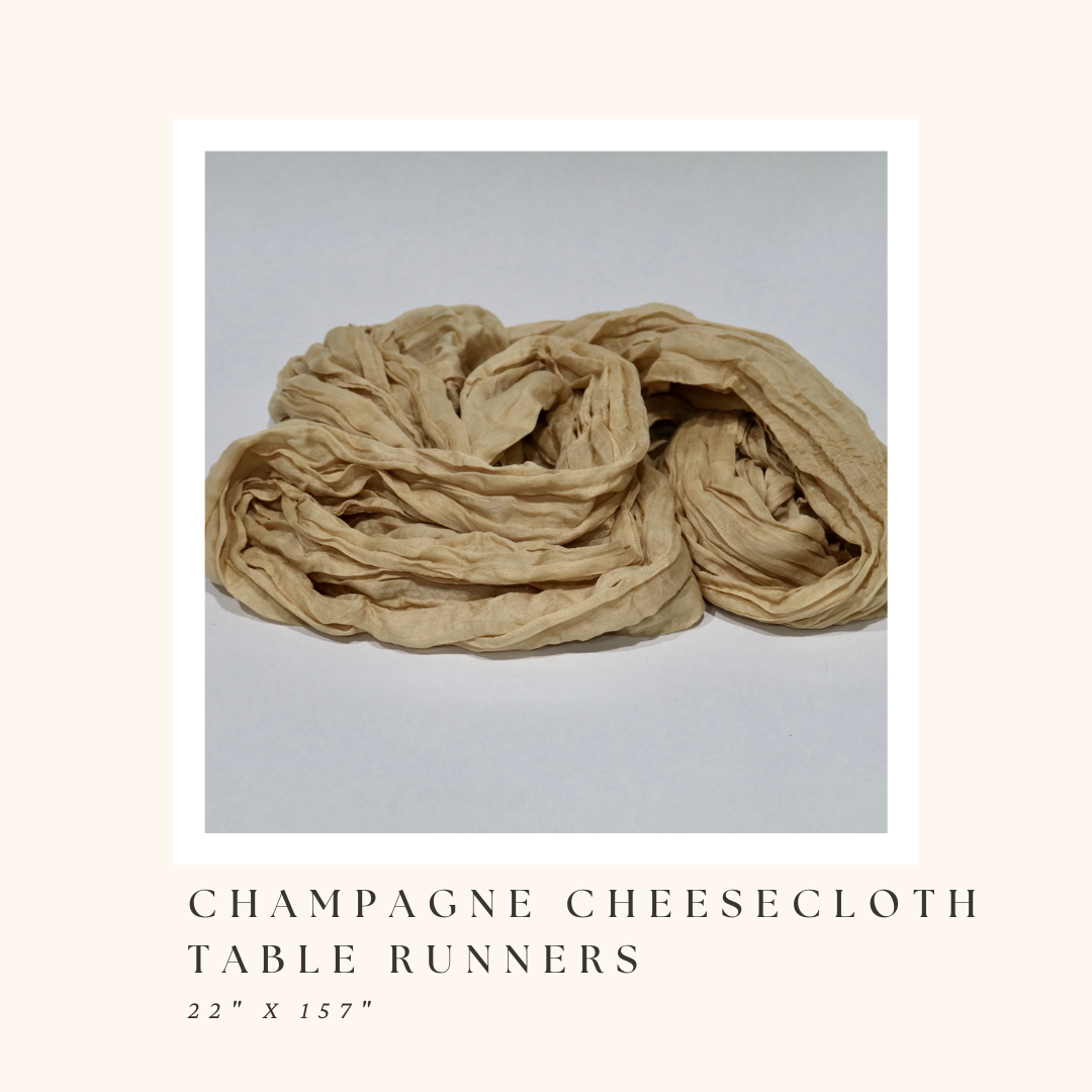 Champagne Cheesecloth Table Runners – Perfect Day Decorating