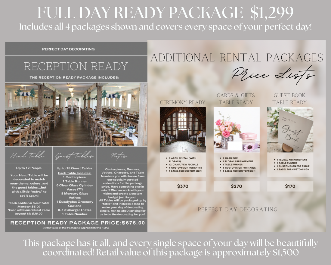 Full Day Ready Rental Package – Perfect Day Decorating
