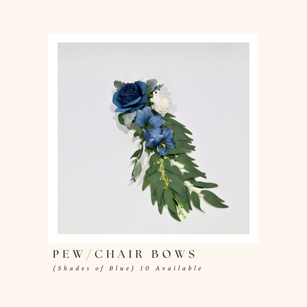 Floral Pew/Chair Bows (Shades of Blue) – Perfect Day Decorating